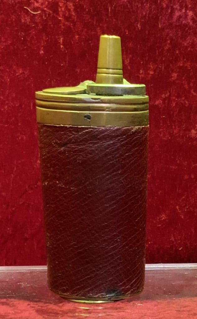 Red Leather 3-Way Flask - Powder Flask UK