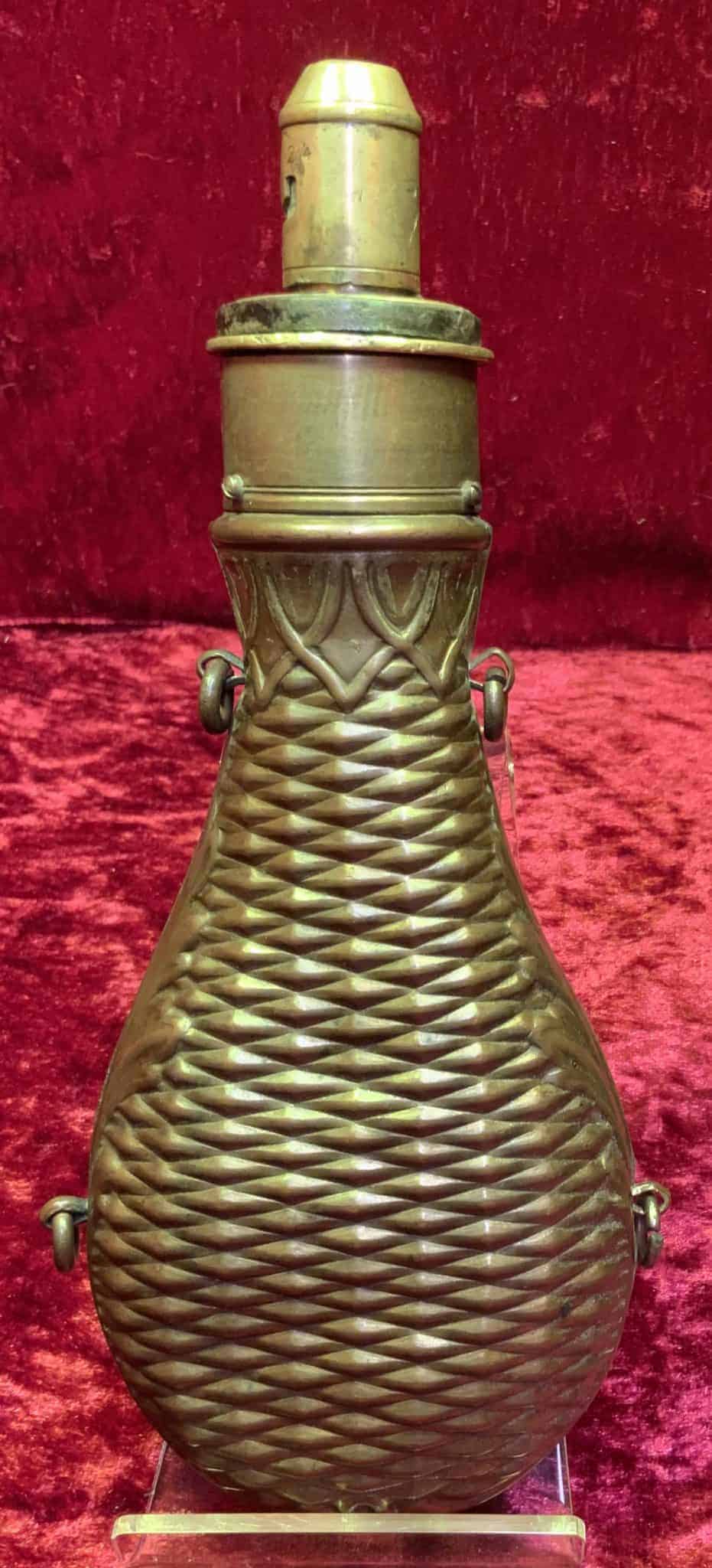 G & J W Hawksley Basket Weave Flask - Powder Flask UK