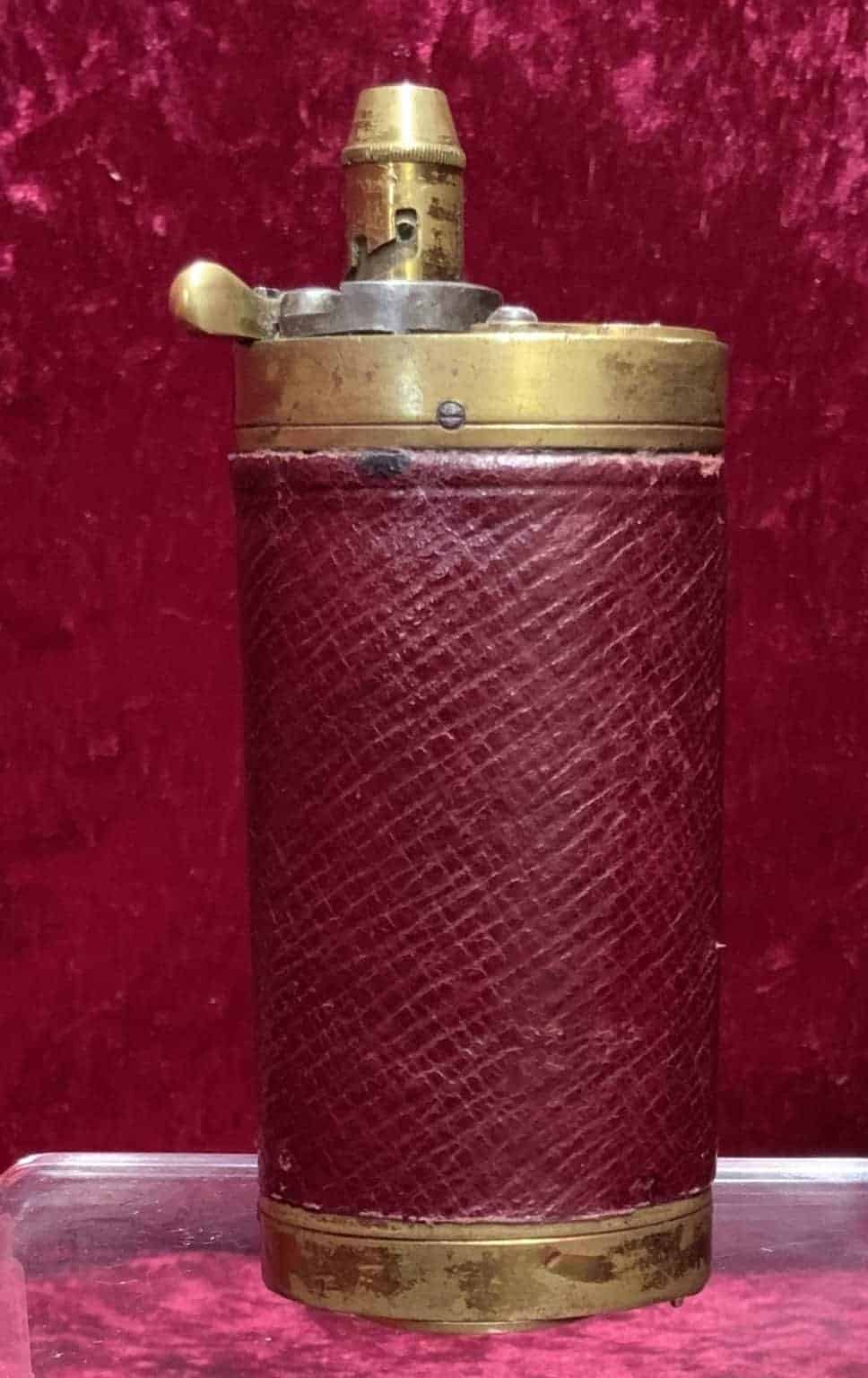 James Dixon Red Leather 3-Way Flask - Powder Flask UK