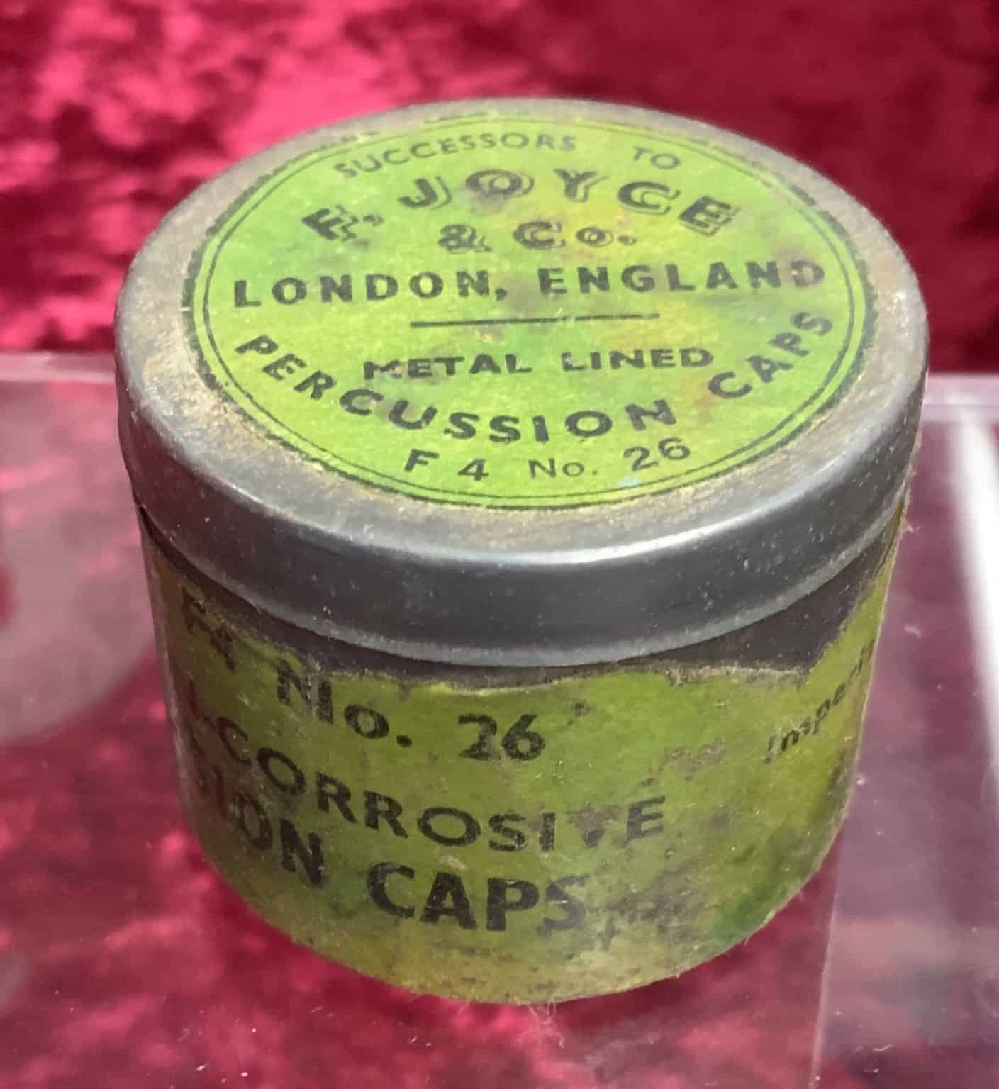 F.Joyce Percussion Cap Tins - Powder Flask UK
