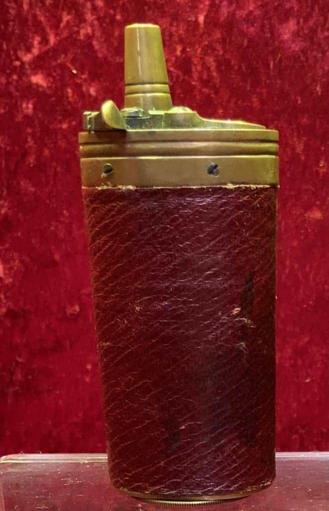 Red Leather 3-Way Flask - Powder Flask UK