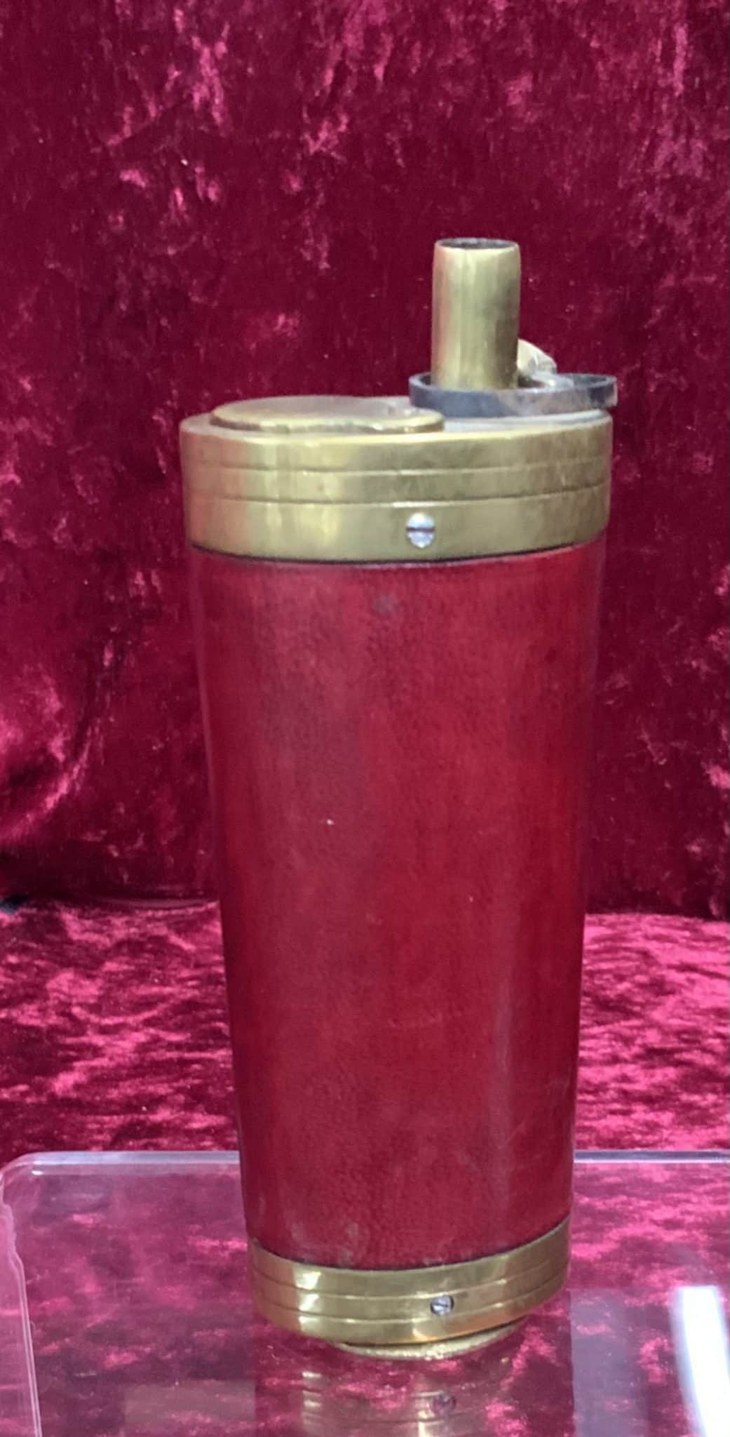 Red Leather 3-Way Flask - Powder Flask UK