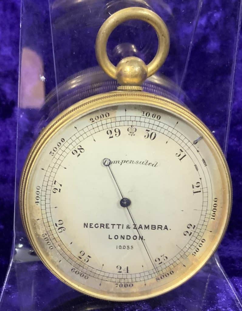 Pocket Barometer Travel Compendium by Negretti & Zambra - Powder Flask UK