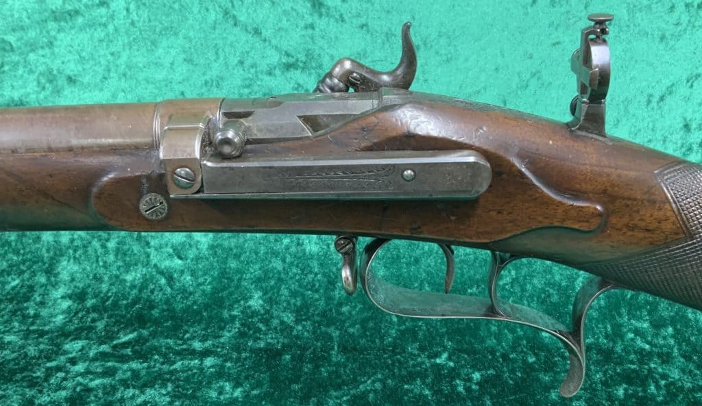 22-BORE SARTORIS PATENT BREECH-LOADING PERCUSSION TARGET RIFLE - Powder ...