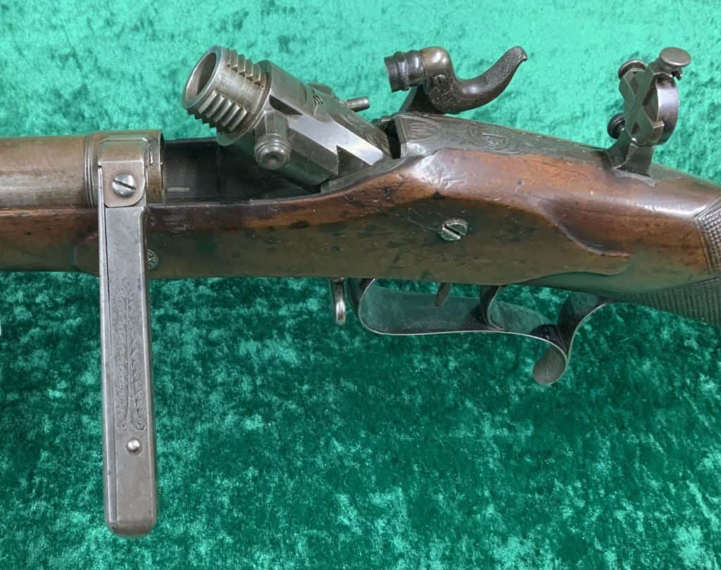 22-BORE SARTORIS PATENT BREECH-LOADING PERCUSSION TARGET RIFLE - Powder ...