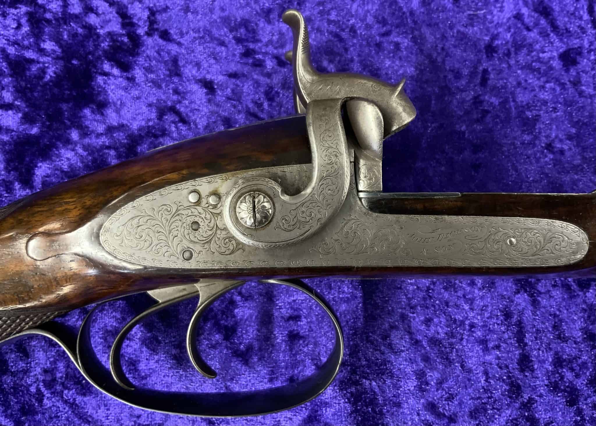 John Dickson & Sons Cased Double Rifle - Powder Flask UK