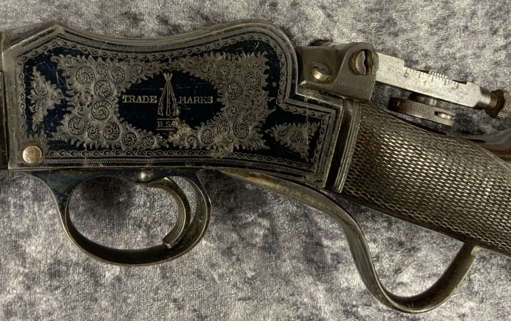 BSA No.7 Superb .297/250 Rook Rifle - Powder Flask UK