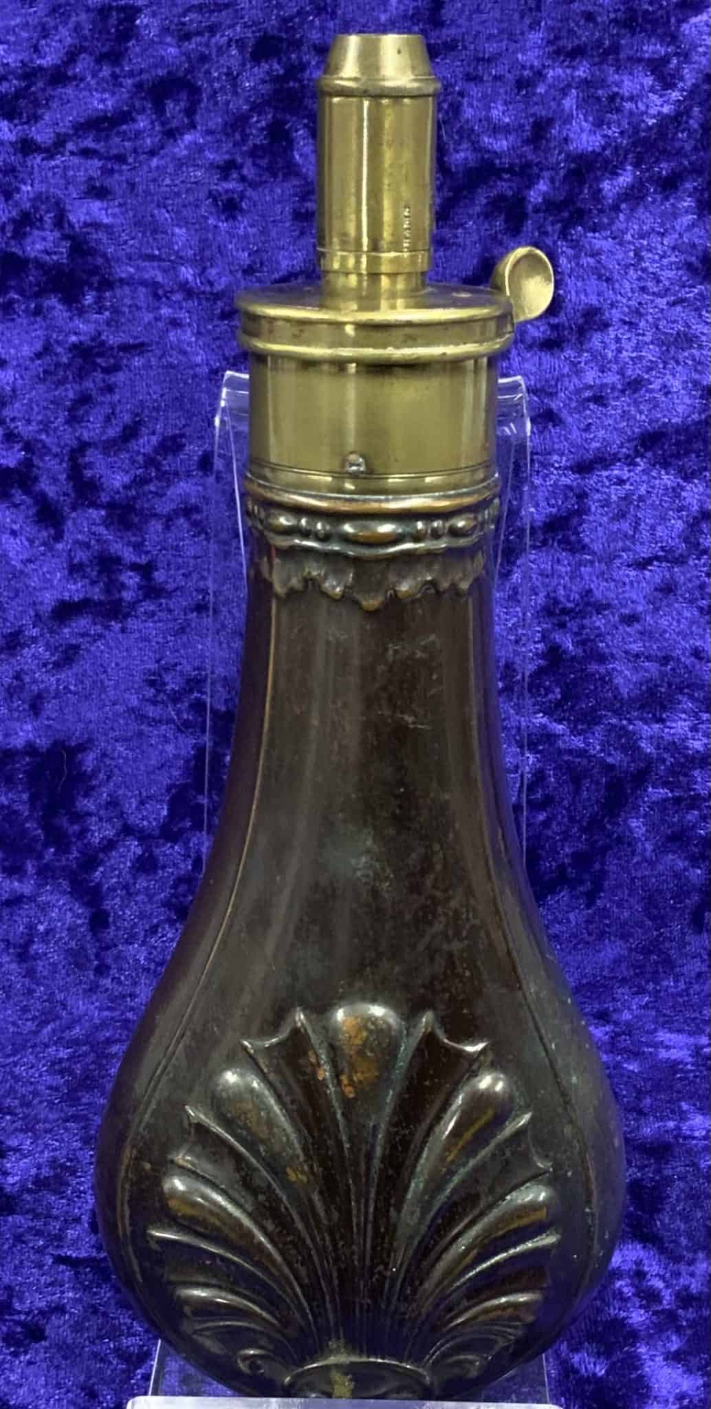G & J.W Hawksley Embossed Powder Flask - Powder Flask UK